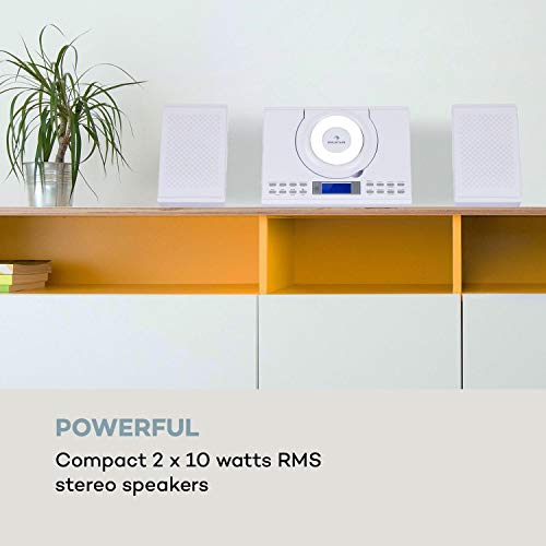 AUNA Wall Mountable Home Stereo System With Front-Loading CD Player, FM ...