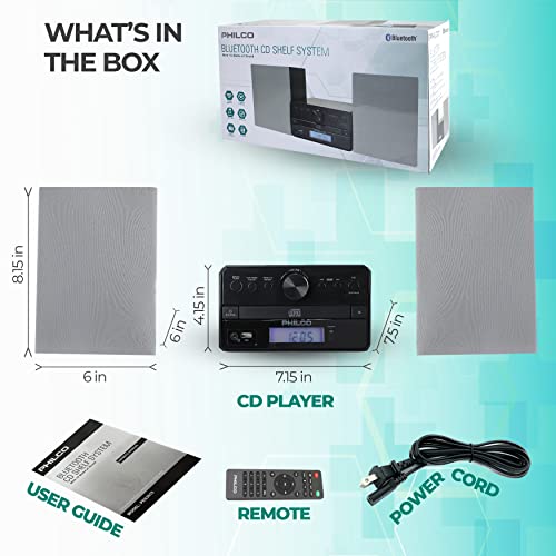 Philco Stereo Shelf Systems Tray Loading CD Player with Digital FM ...