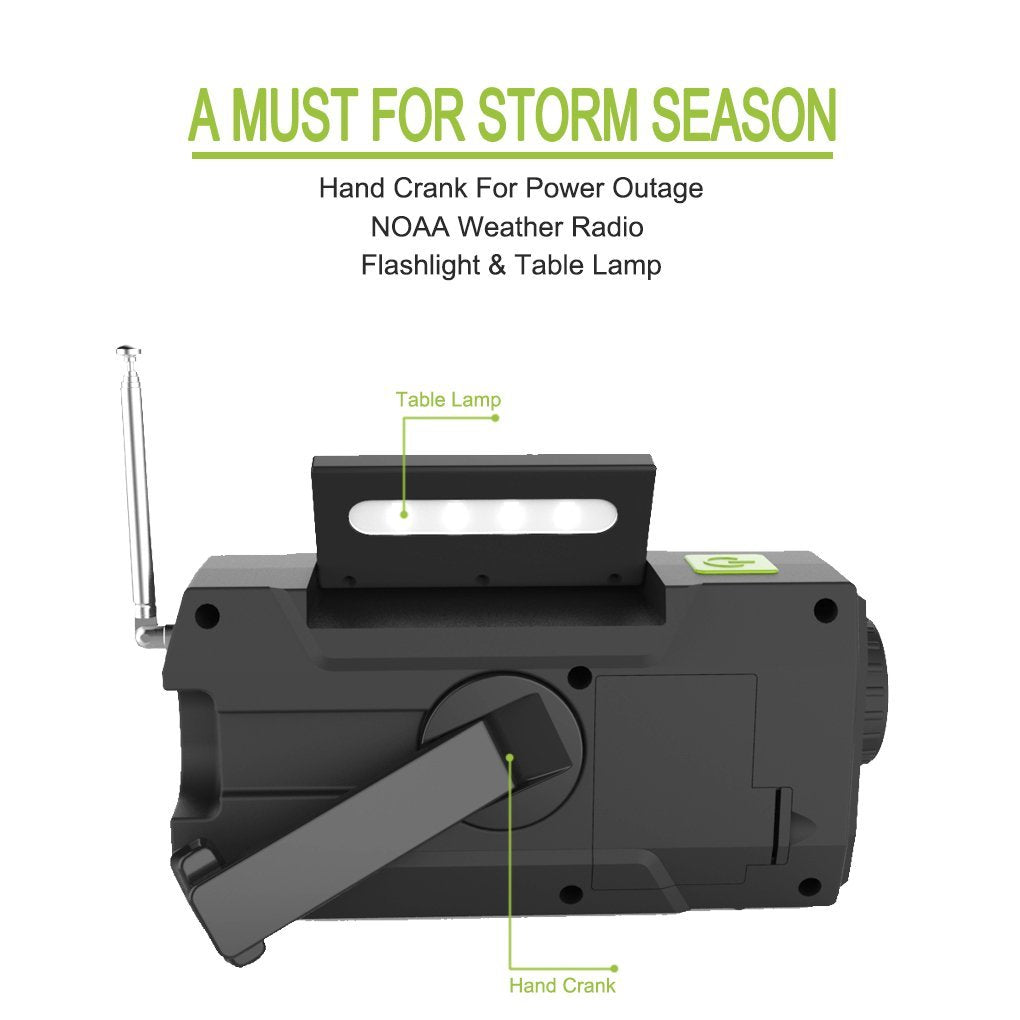 RunningSnail Solar Crank NOAA Weather Emergency Radio SOS Alert