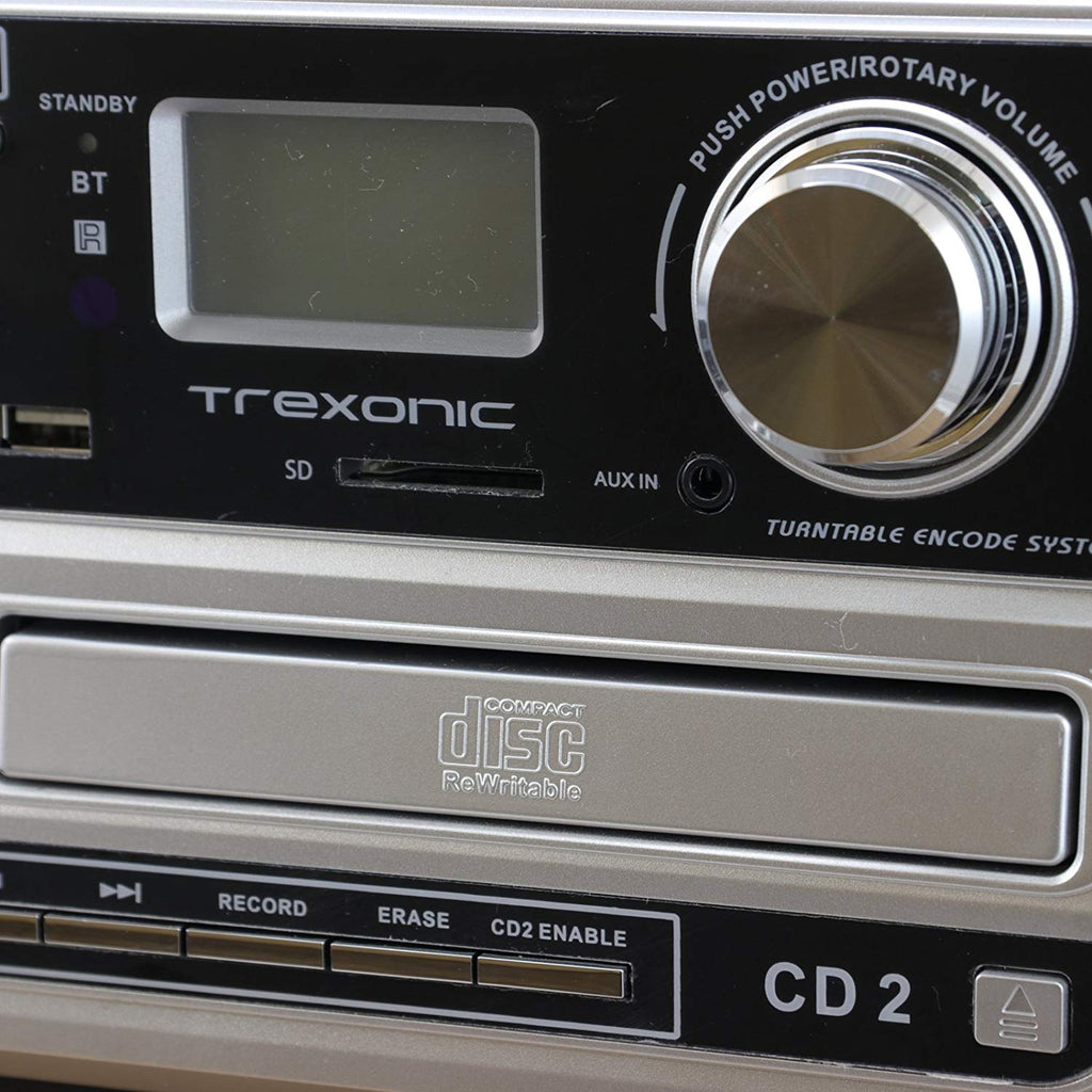 Trexonic 3-Speed Turntable With CD Player, Cassette Player and CD ...