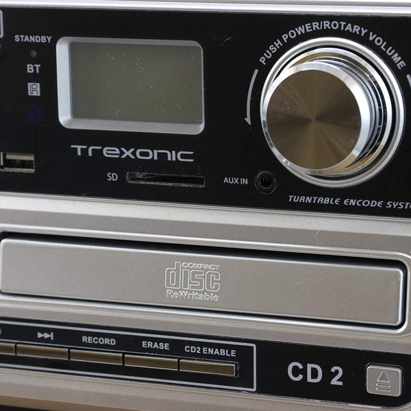 Trexonic 3-Speed Turntable With CD Player, Cassette Player and CD ...